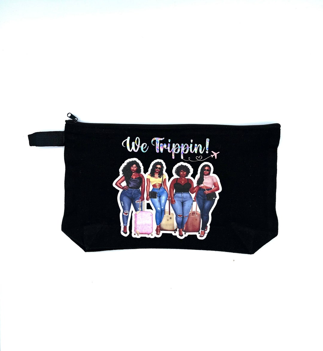 Personalized Girls Trip Cosmetic Bag: "we Trippin" Handbag Pouch - Etsy