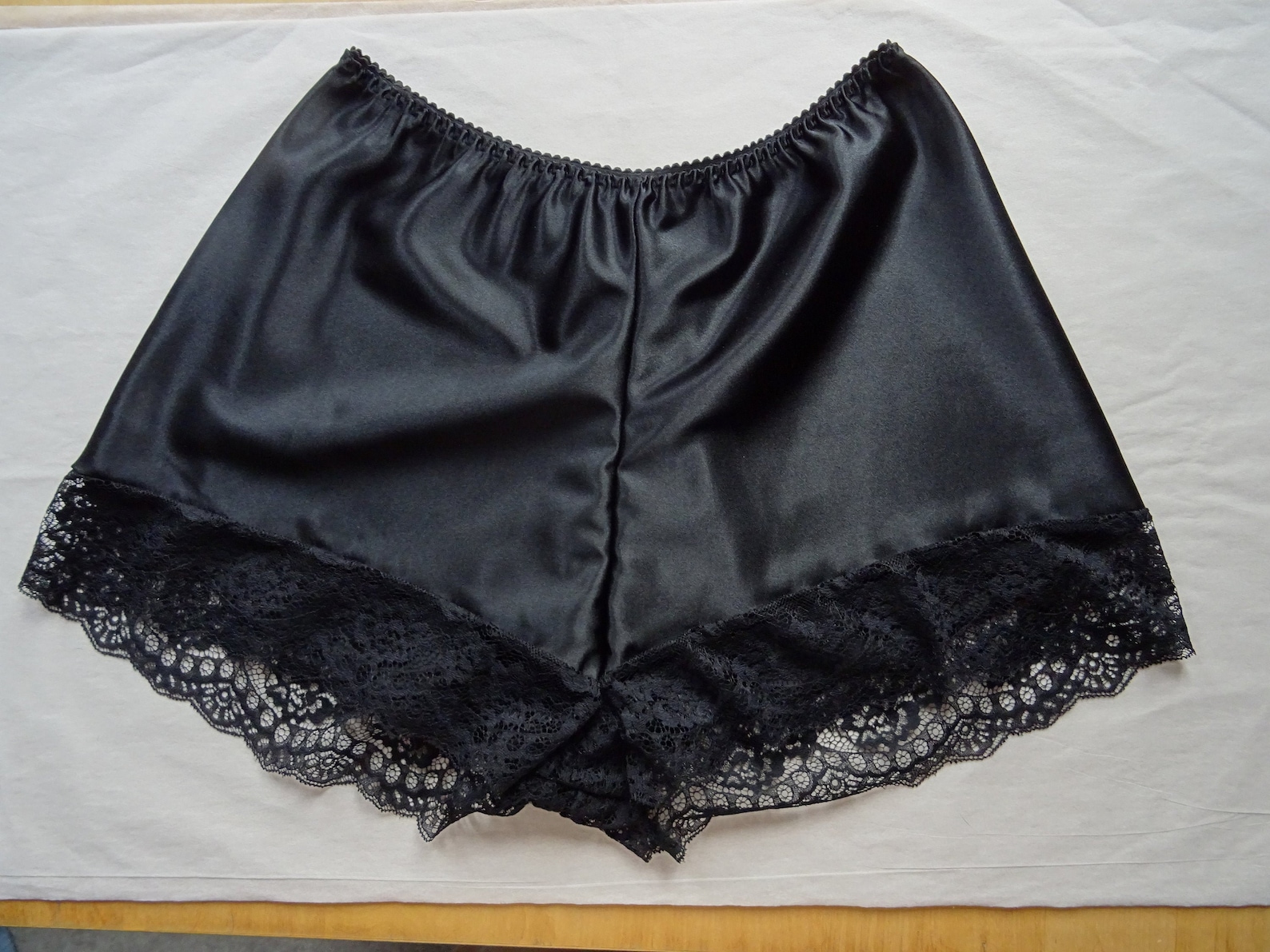 Black Satin French Knickers - Etsy Norway