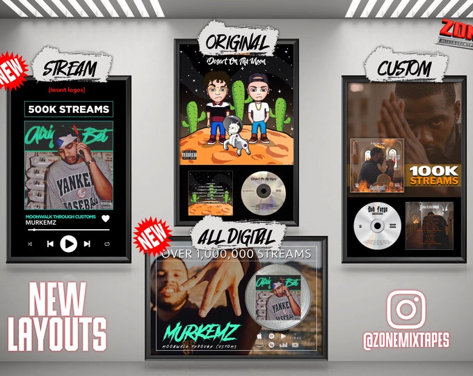 Spotify Plaque Streaming Award Custom Gold Record for Artists Trophy ...