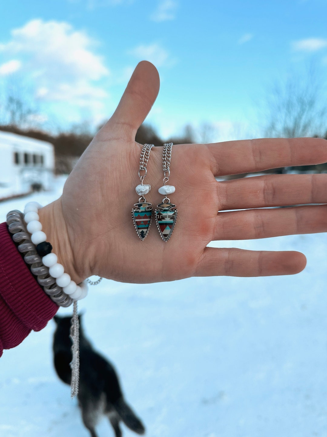 Aztec Arrowheads // Necklace - Etsy
