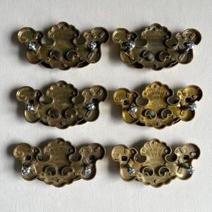 Lot of 6 Vintage Brass Plated Clam Shell Drawer Pulls - Etsy