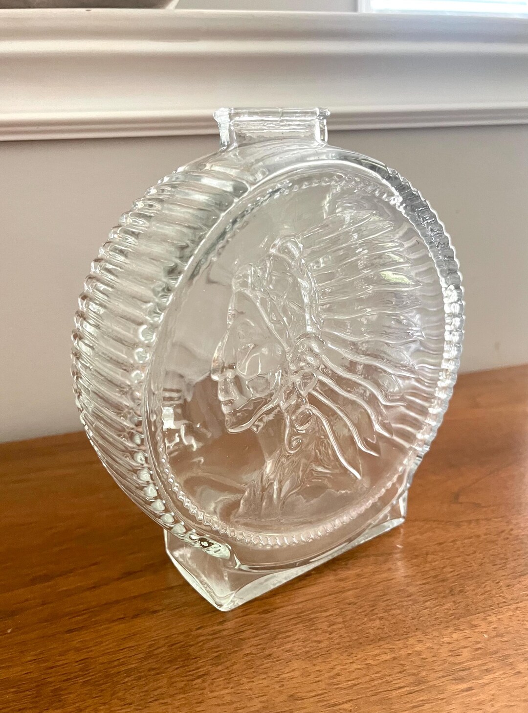 Vintage Anchor Hocking American Indian Head Buffalo Nickel Glass Coin ...