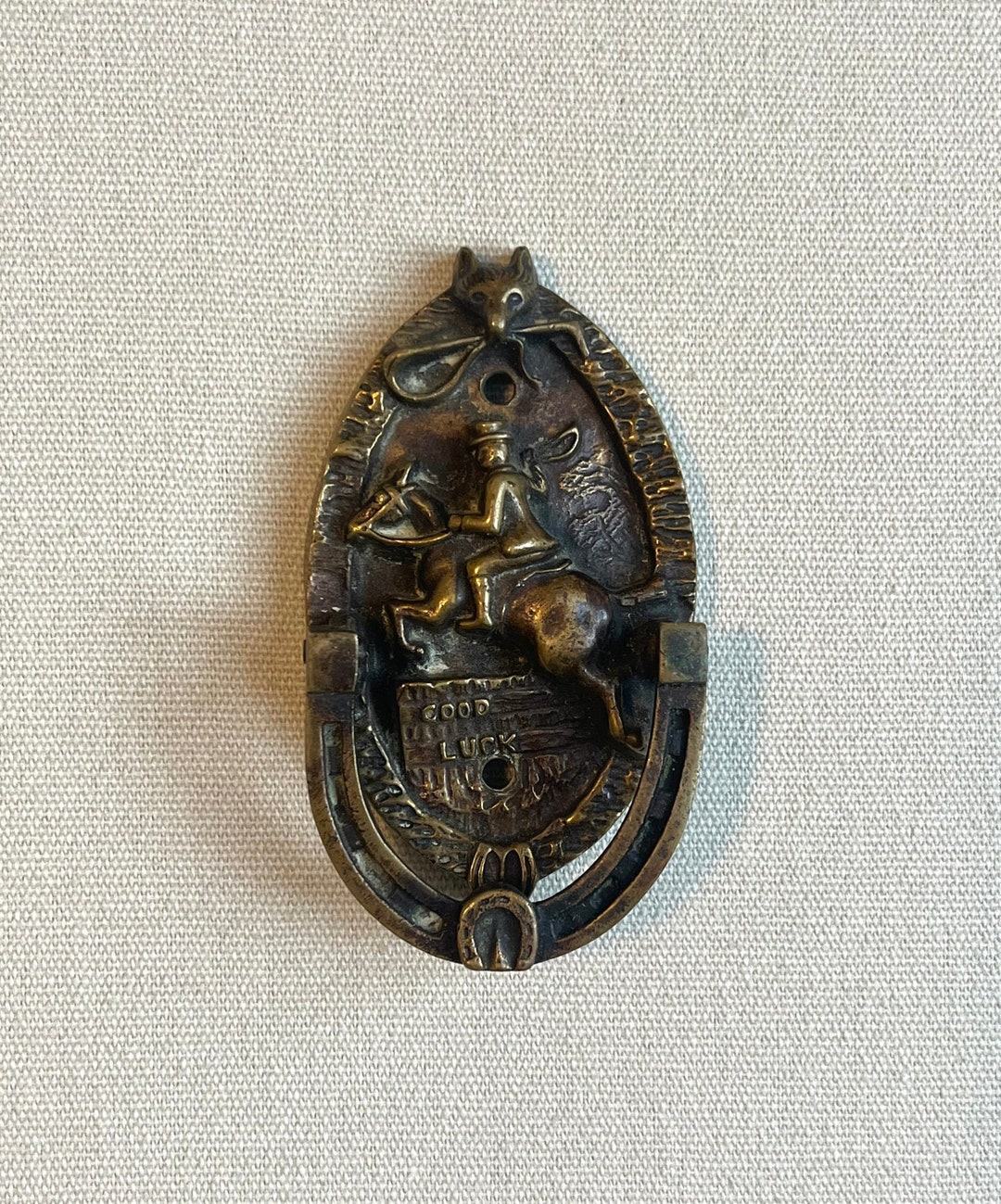 Vintage Brass Horse Good Luck Door Knocker - Etsy