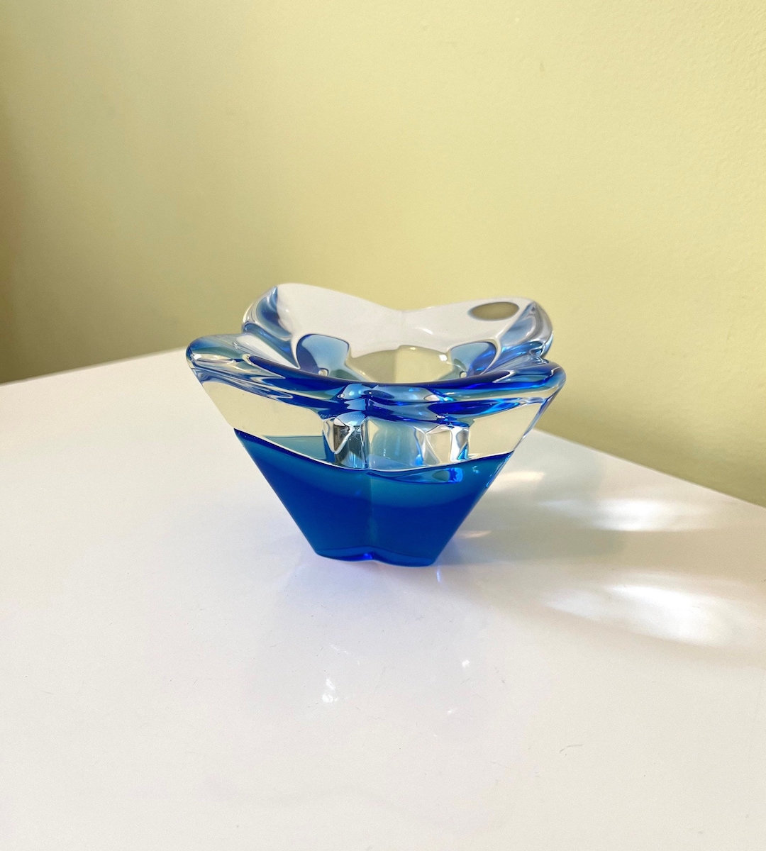 Orrefors Cobalt Blue Cornflower Crystal Votive Candle Holder - Etsy