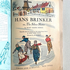 Vintage 1957 Hans Brinker the Silver Skates Book - Etsy
