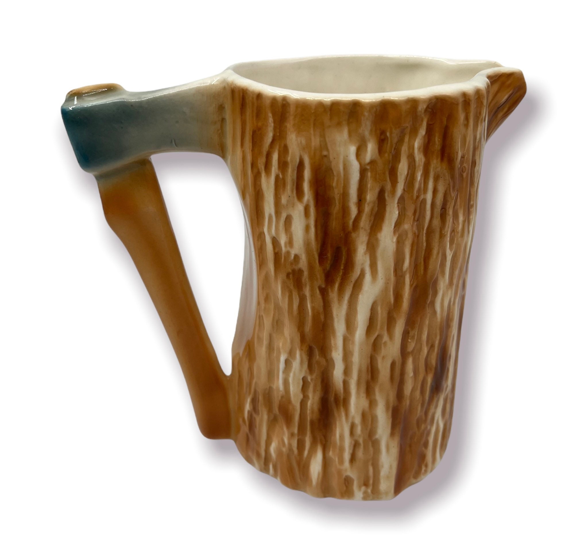 Czechoslovakia Ceramic Pottery Tree and Axe Handled Pitcher - Etsy