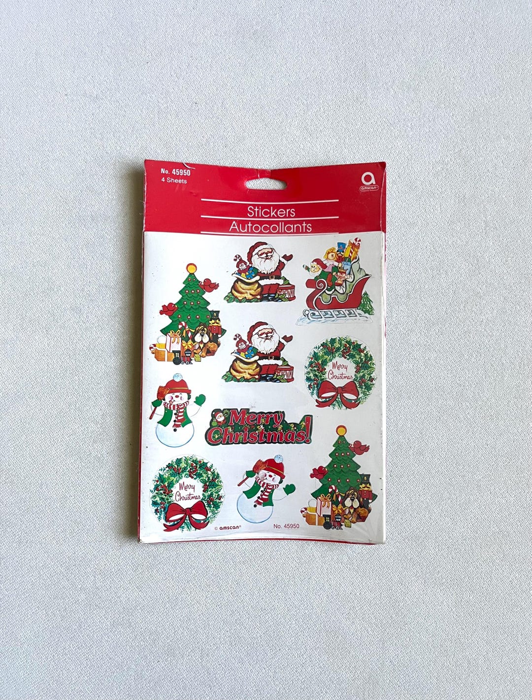 Vintage Merry Christmas Santa Snowman Stickers - Etsy