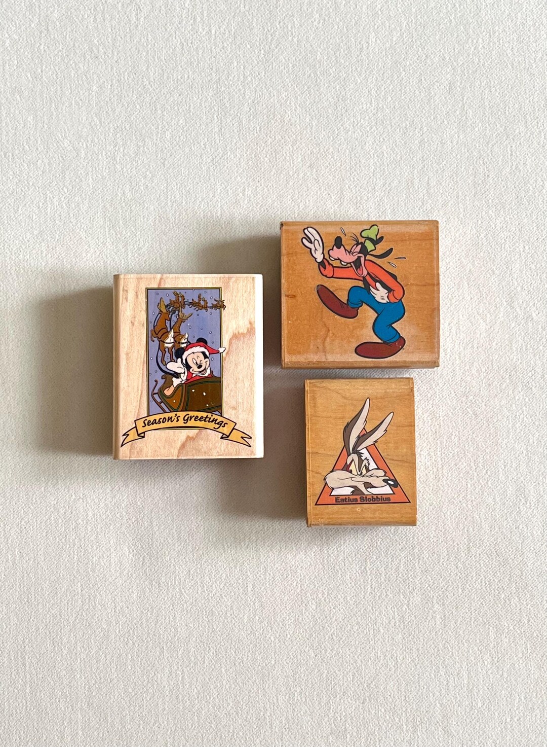 Rubber Stampede Season’s Greetings Mickey Mouse Stamp - Etsy