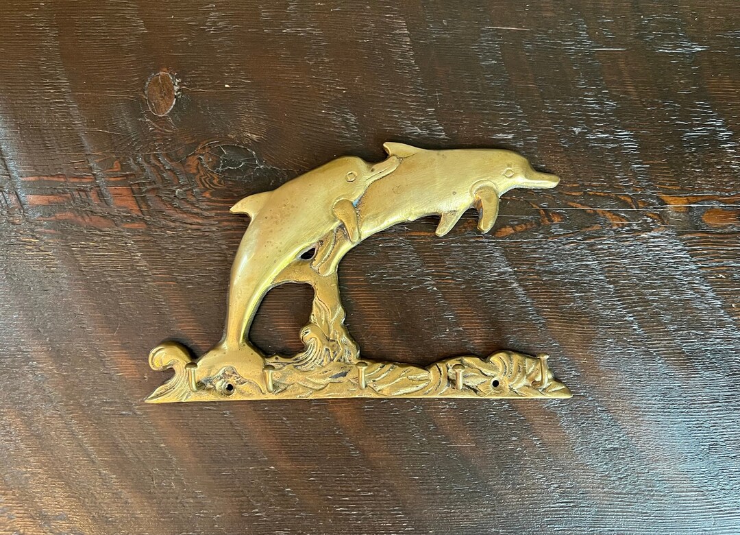 Vintage Brass Dolphin Key Hook Wall Hanging - Etsy