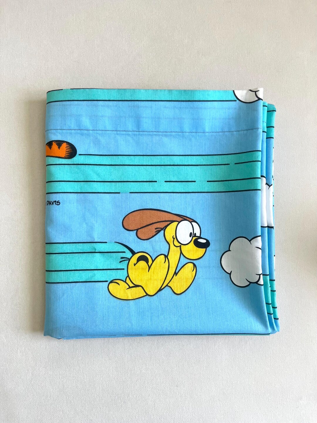 Vintage 1978 Garfield & Odie Flat Sheet - Etsy