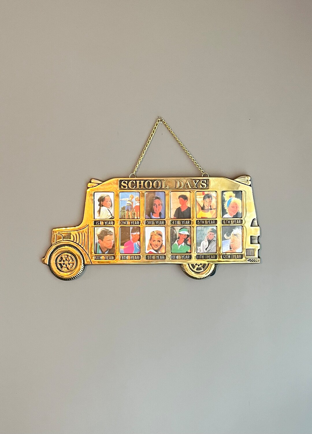 Vintage Brass School Days Bus Photo Frame - Etsy