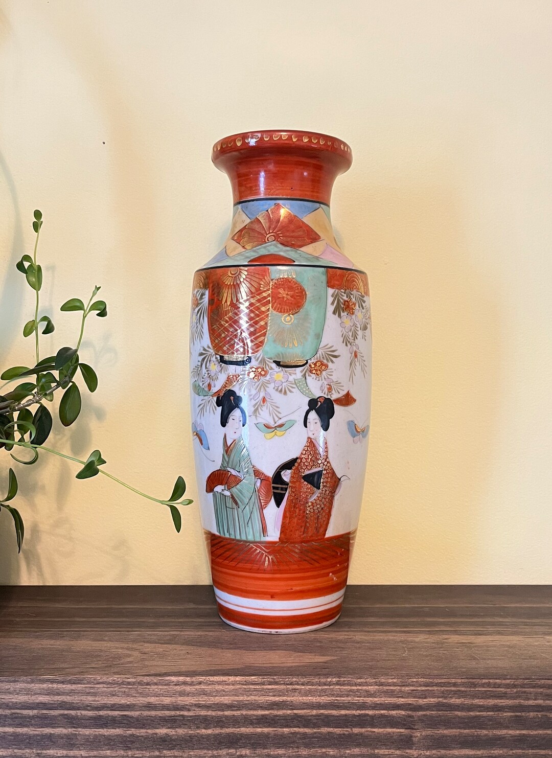 Vintage Kutani Japense Geisha Vase - Etsy