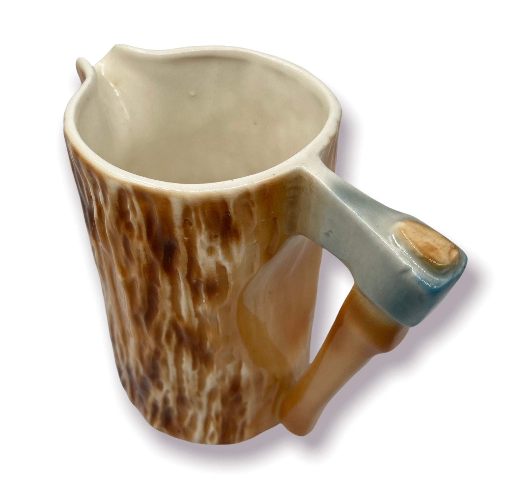 Czechoslovakia Ceramic Pottery Tree and Axe Handled Pitcher - Etsy