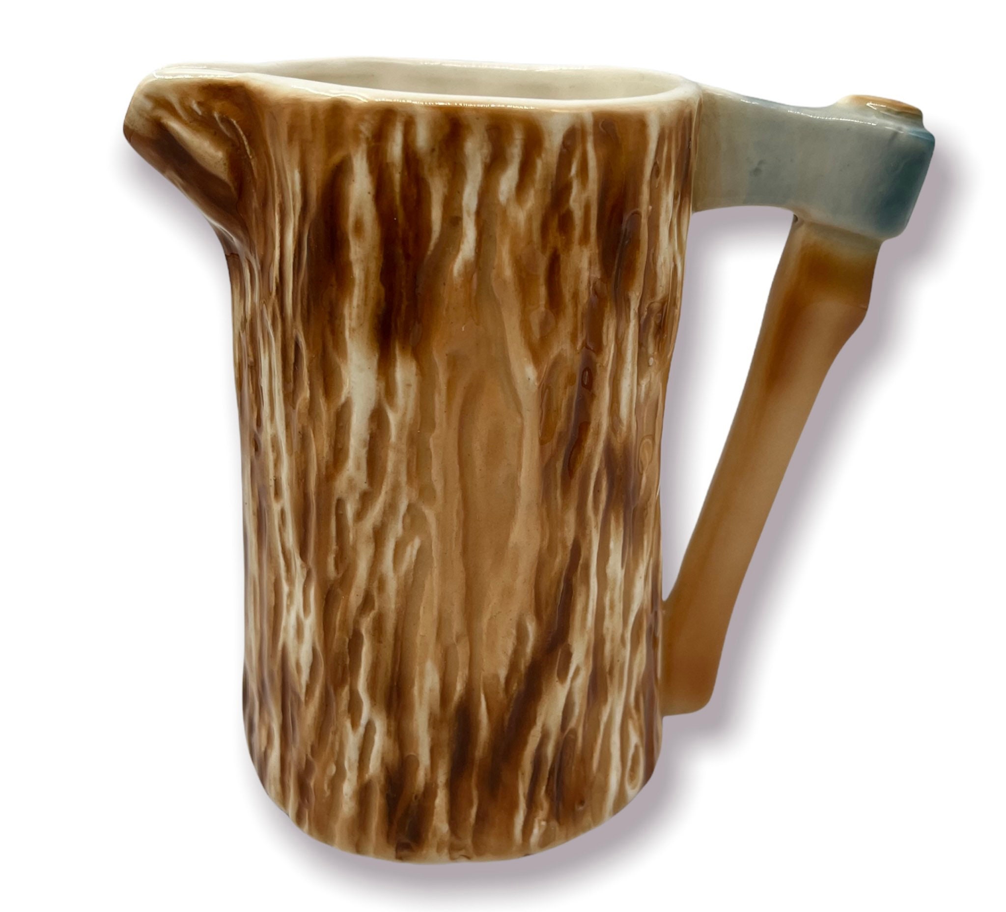 Czechoslovakia Ceramic Pottery Tree and Axe Handled Pitcher - Etsy