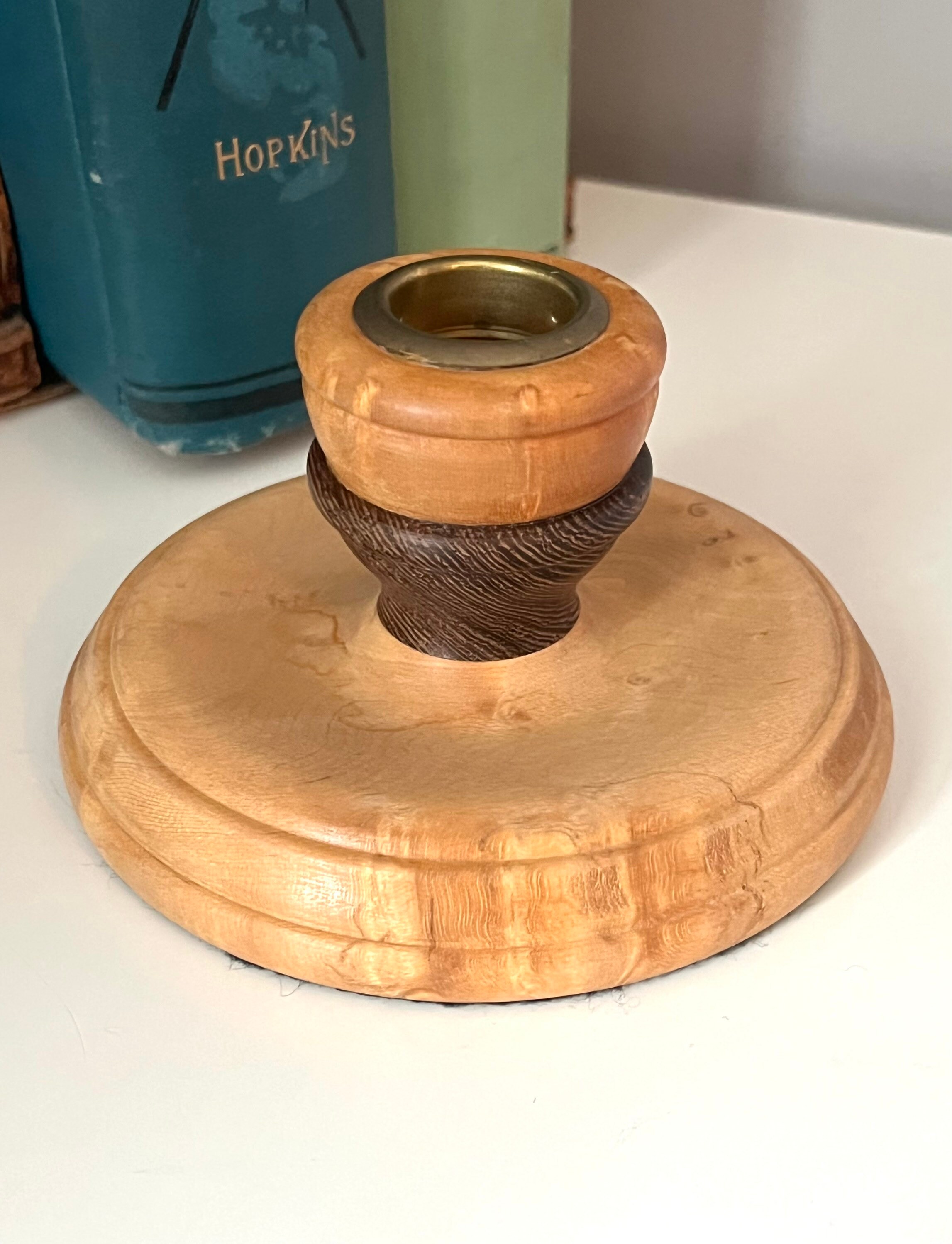 2 Vintage Birdseye Maple Wood Candlestick Holders - Etsy