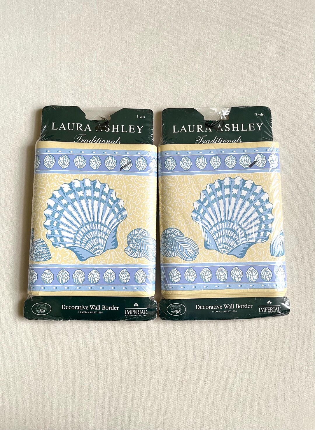 Vintage Laura Ashley Shell Border Wallpaper - Etsy