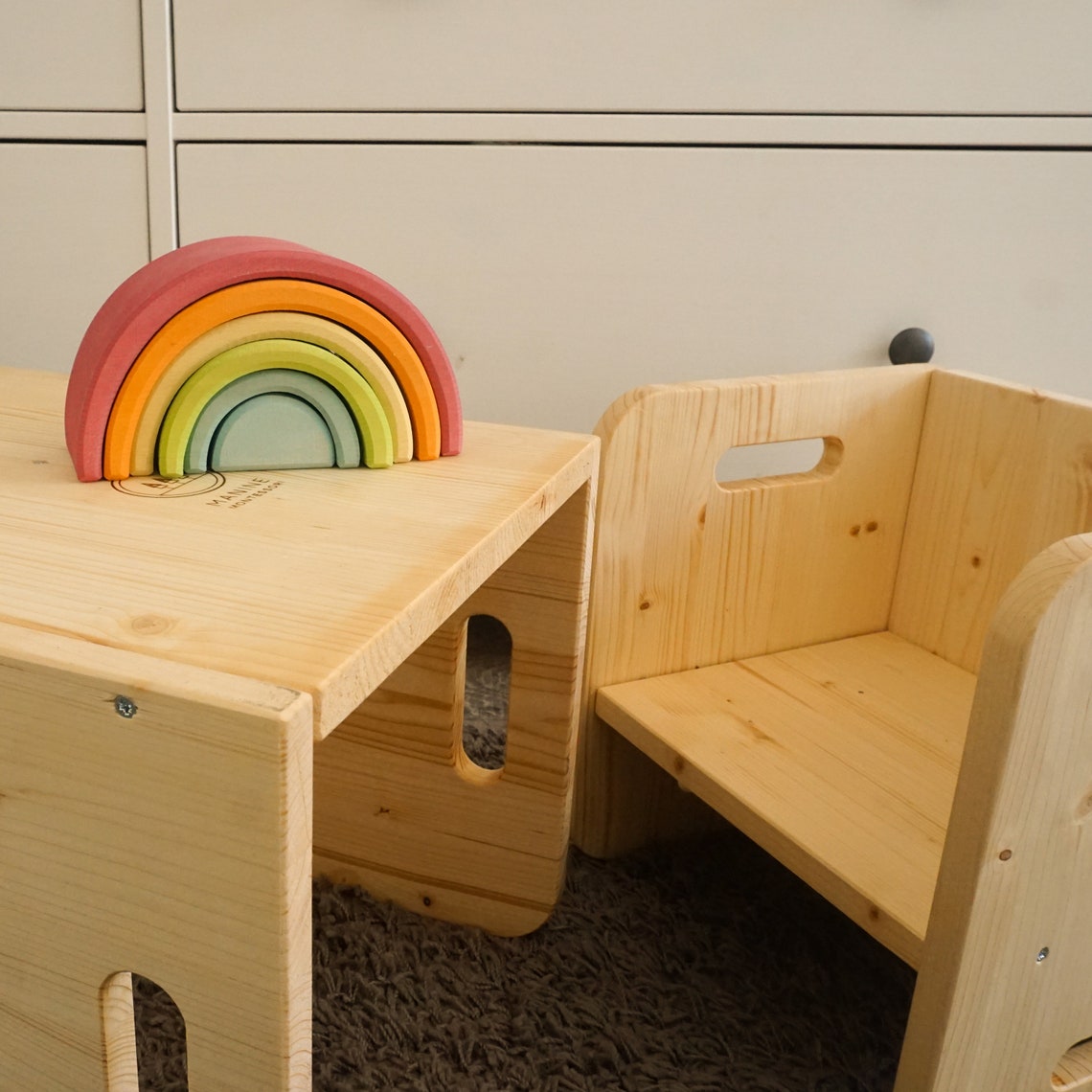Montessori Cube Chair Set FREE SHIPPING in EU Weaning Table - Etsy UK