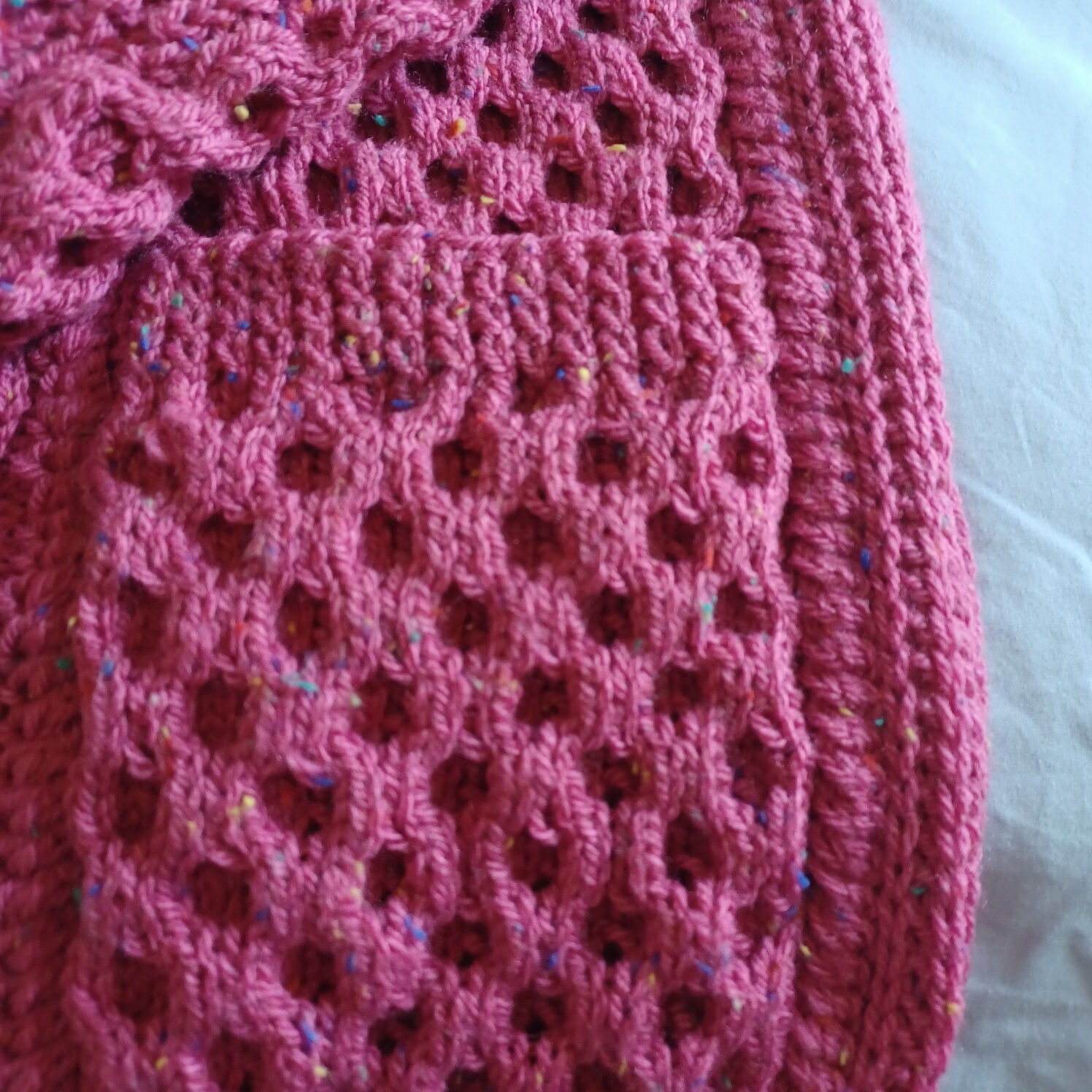 Ladies Aran Cardigan Hand Knitted Fuschia Pink Aran Wool and Acrylic ...