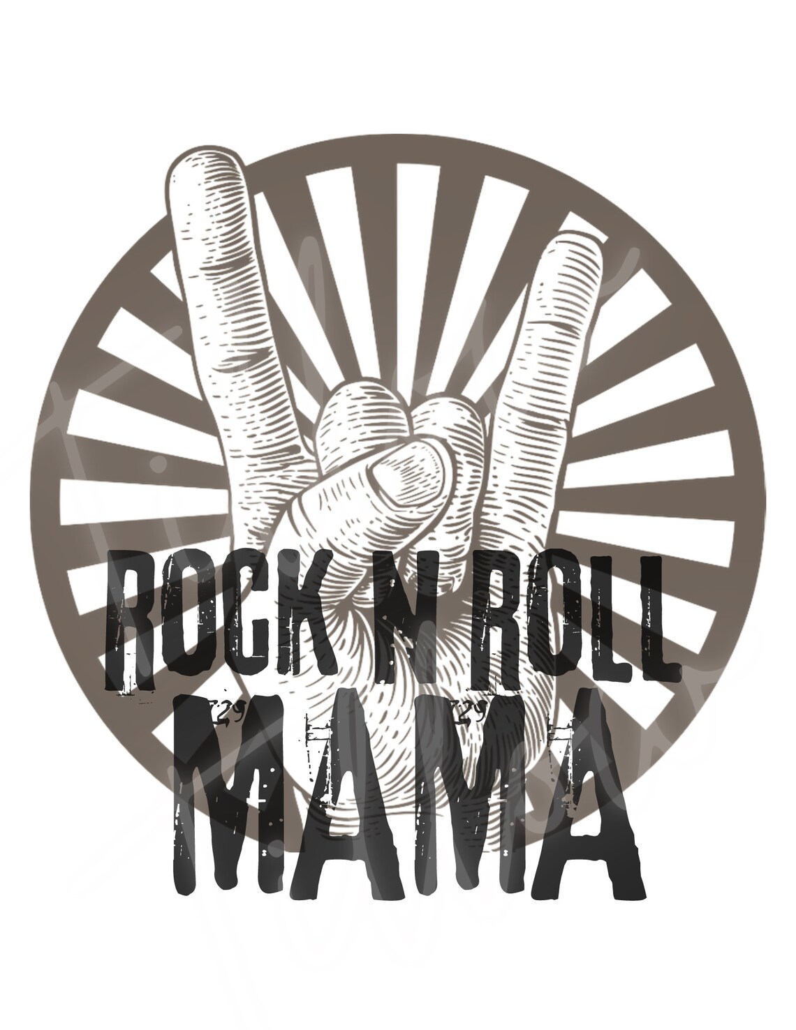 Rock N Roll Mama Digital Download PNG, Sublimation Design, Screen Print ...