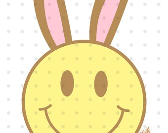 Easter Bunny Smiley PNG, Smiley Face PNG, Digital Downloads, Instant ...