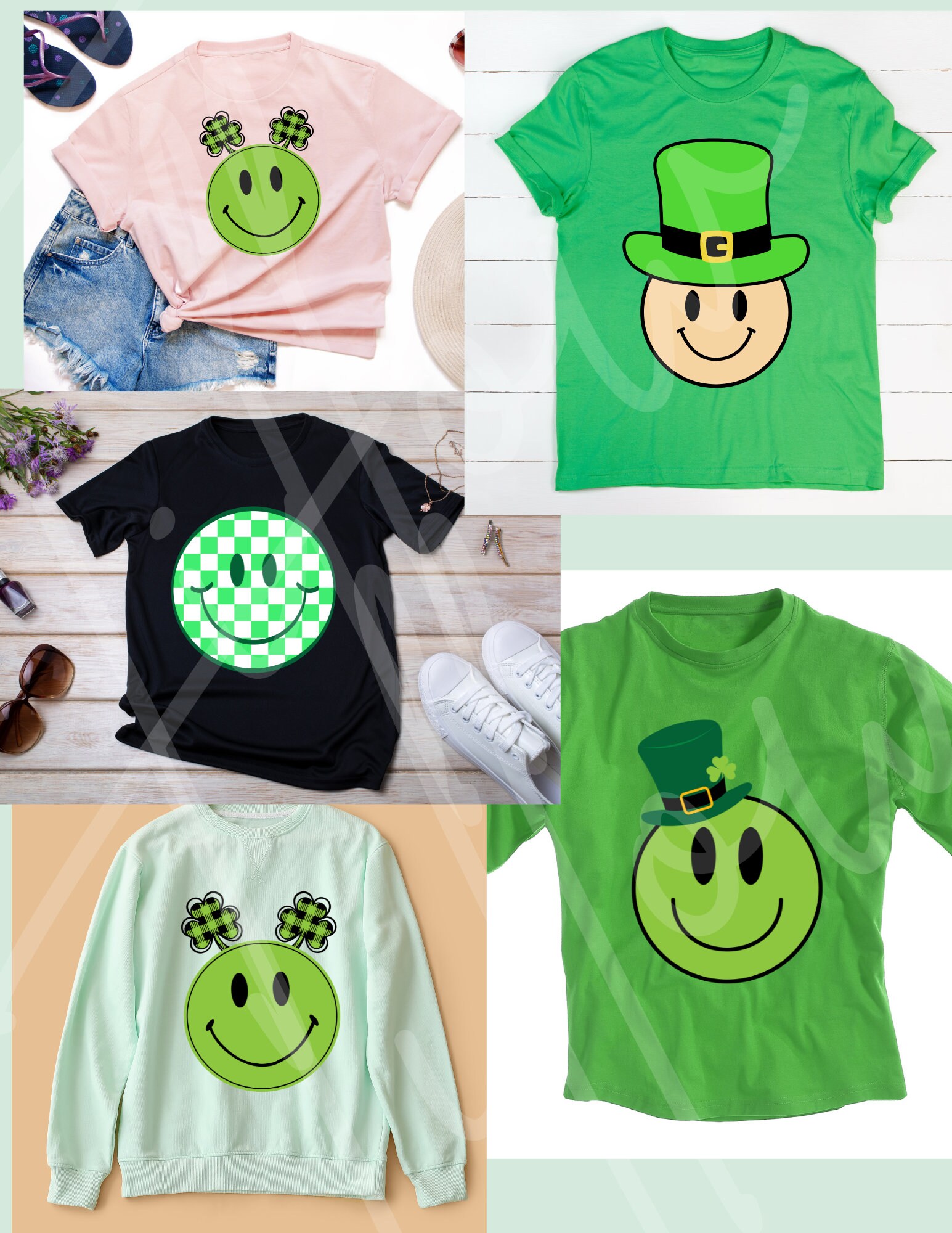 St.patricks Png Bundle Smiley Face Bundle - Etsy