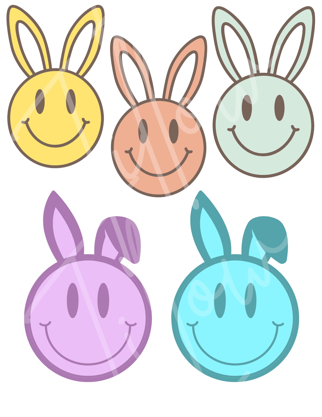 Easter Smiley Png Bundle - Etsy