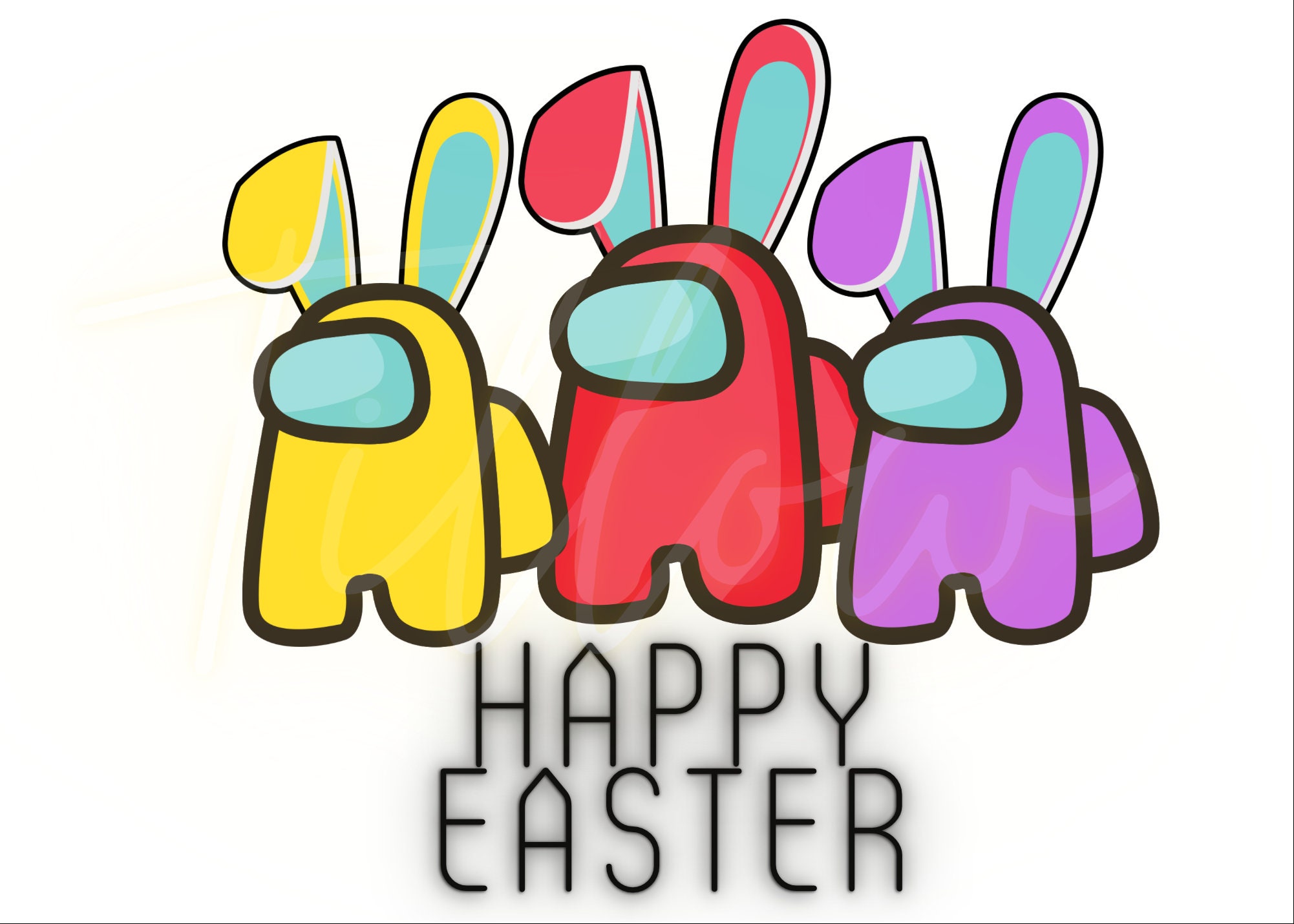 Among Us Easter Digital Download PNG, Sublimation Design, Screen Print ...