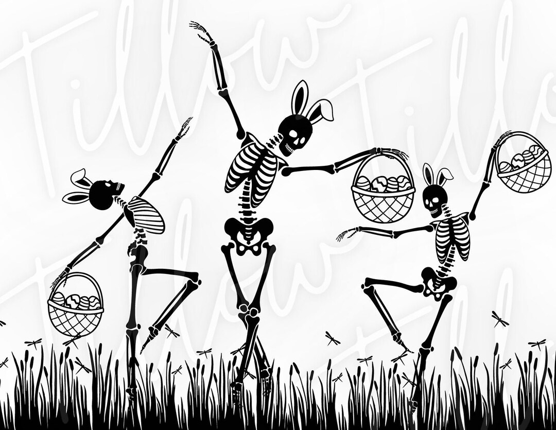 Easter Bunny Dancing Skeletons Digital Download,png, Sublimation Design ...