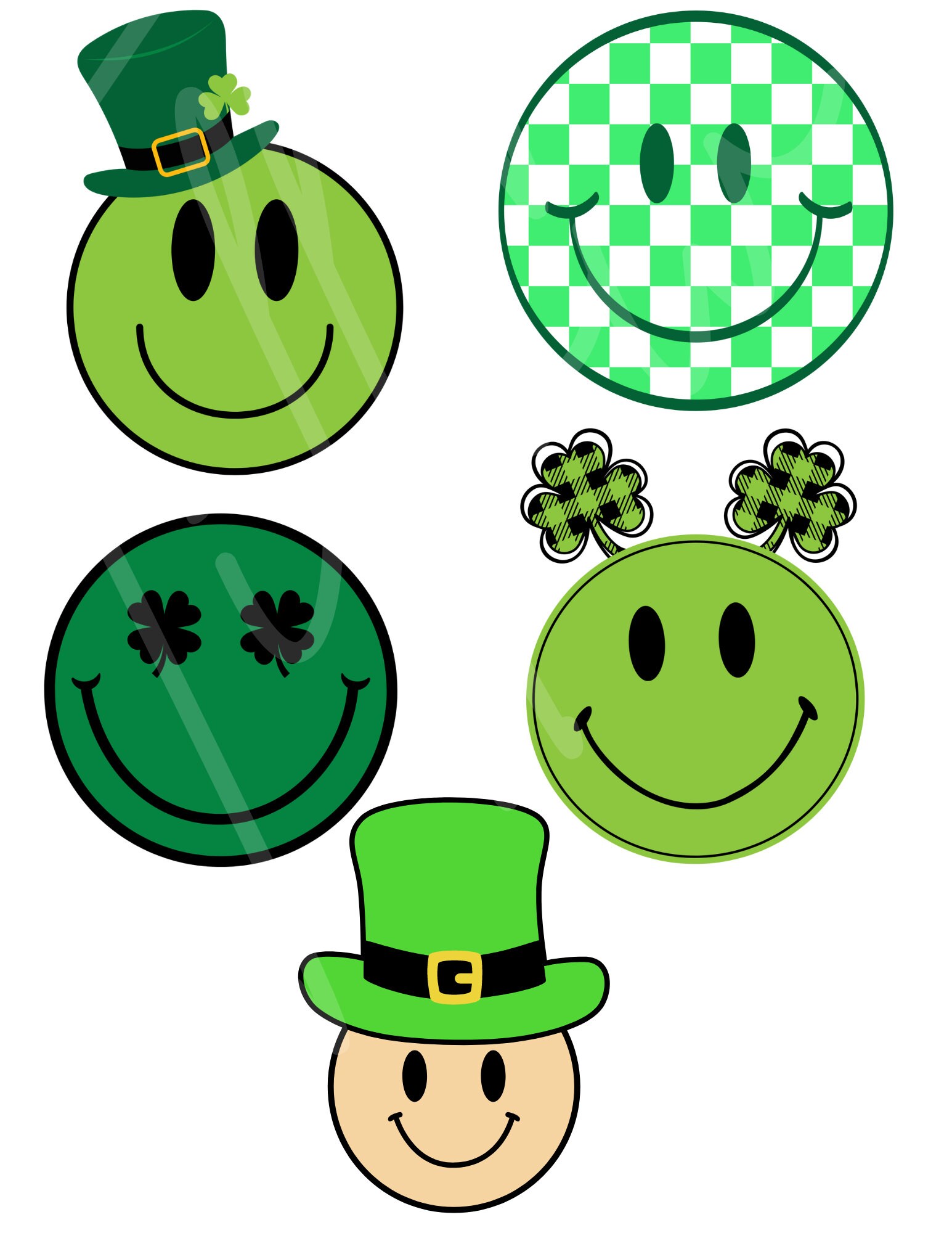 St.patricks Png Bundle Smiley Face Bundle - Etsy
