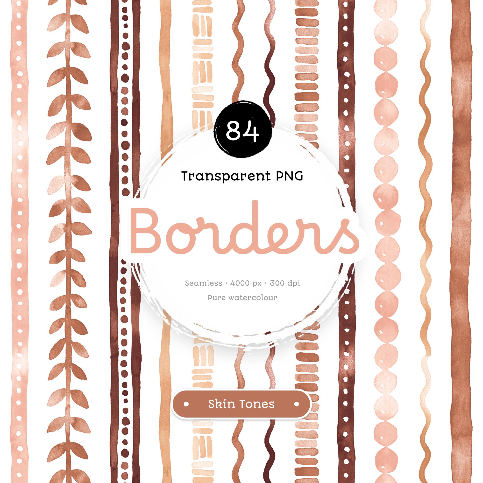 Watercolor Skin Tone Borders: Seamless Minimalist Clipart (PNG) - Etsy