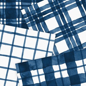 Indigo Watercolor Plaid: Seamless Pattern Digital Paper (10 JPG) - Etsy