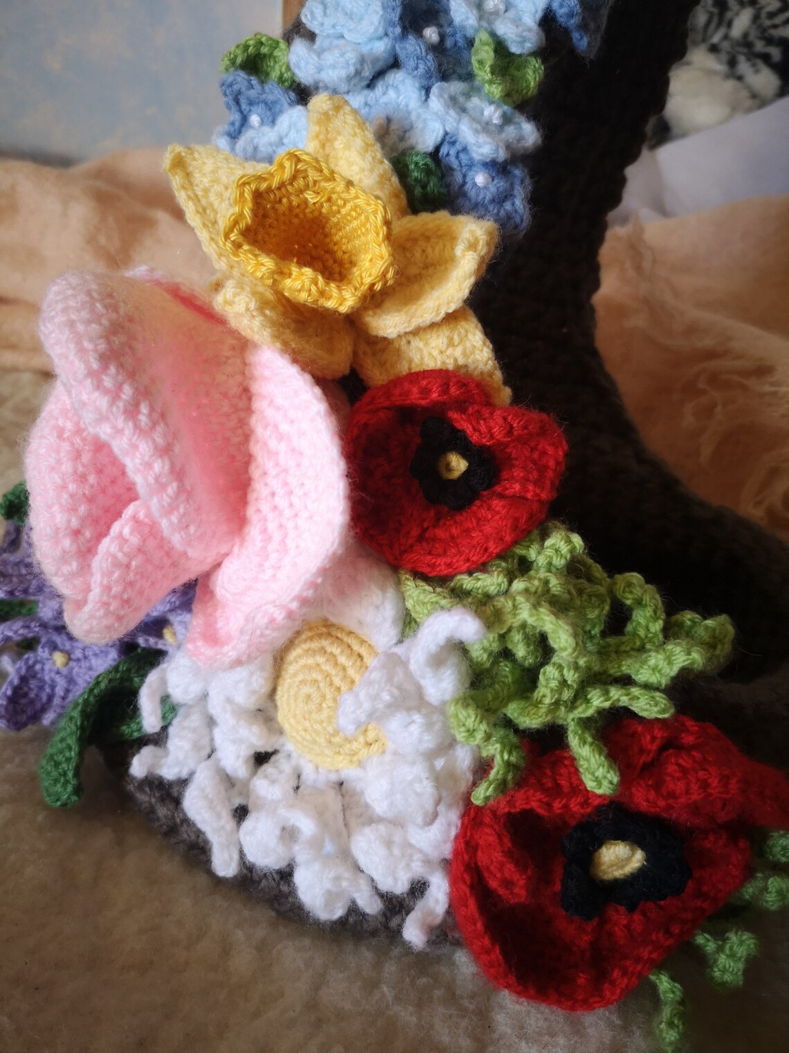 Crochet Flower Basket PDF Pattern - Etsy