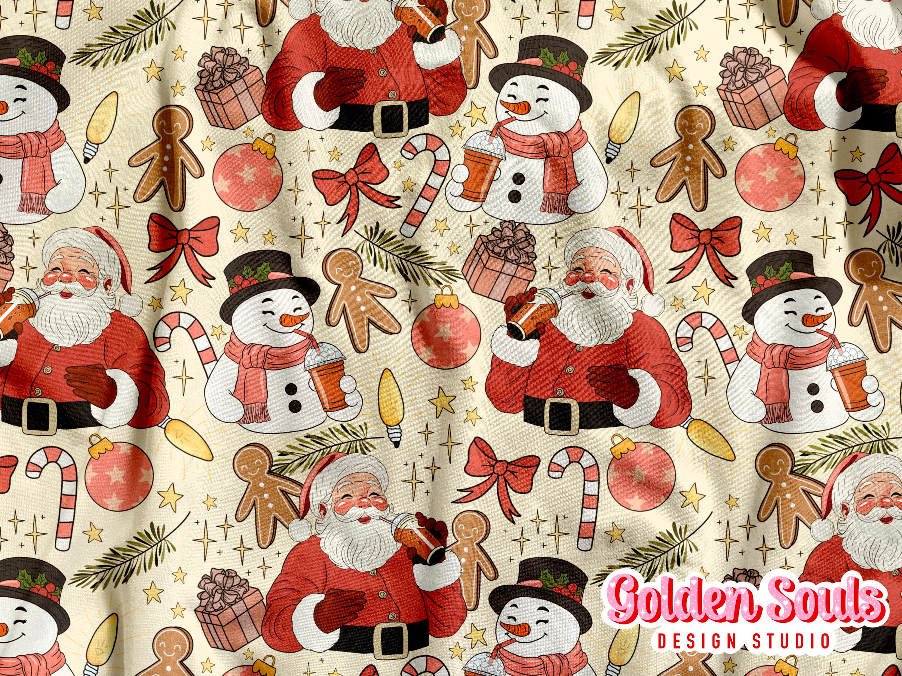 Christmas Cheer + Plaid - Cute, Winter, Seamless, Digital Design, Two ...