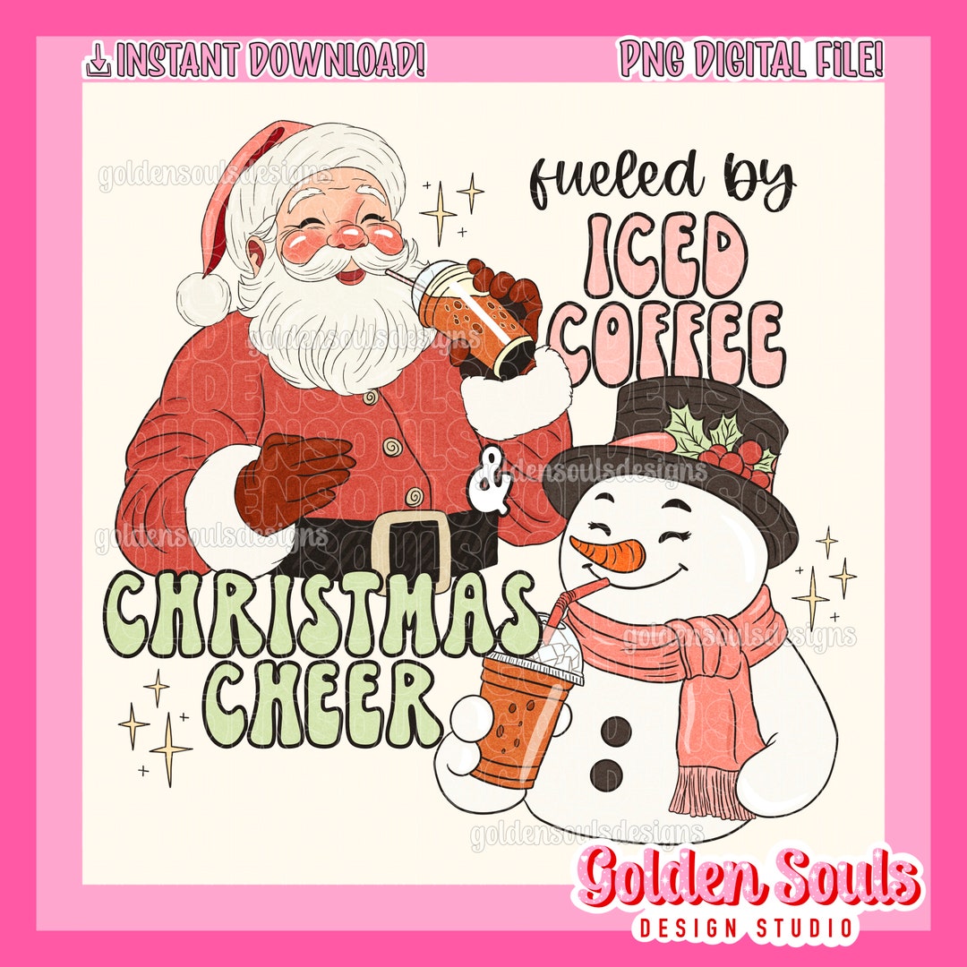 Iced Coffee & Christmas Cheer PNG - Cute, Christmas, PNG, Digital ...