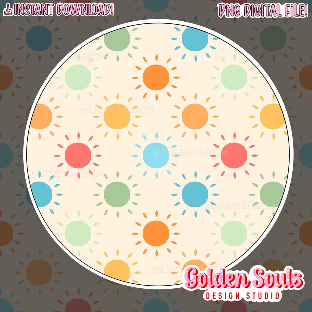 Rainbow Suns | Seamless | Digital Design | Main and Coordinate | Fabric ...