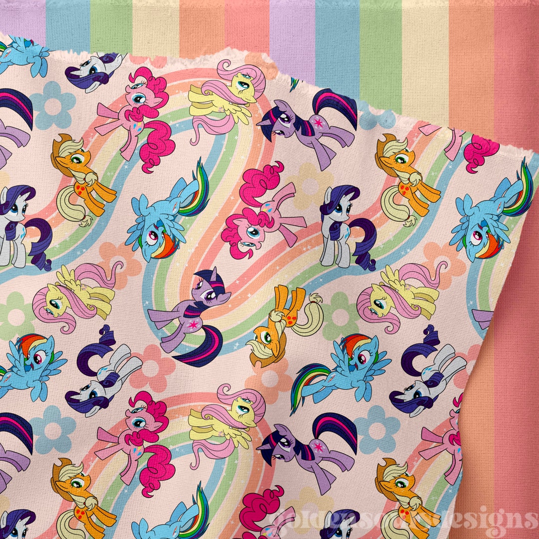 MLP & Stripes Cute Summer Seamless Digital Design, Two Files Main and ...