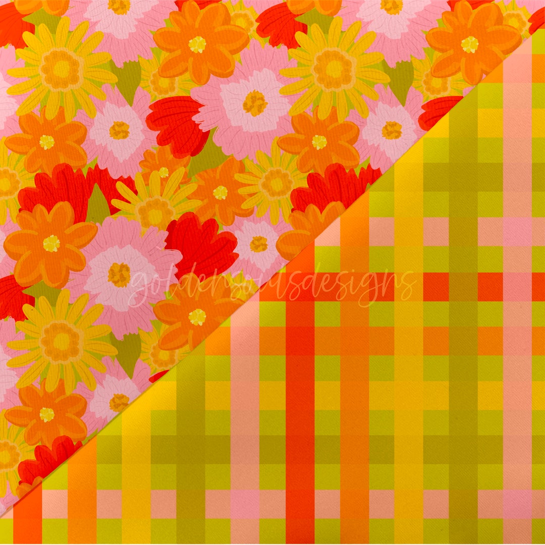 Floral & Plaid - Cute Summer Seamless Digital Design, Two Files Main ...