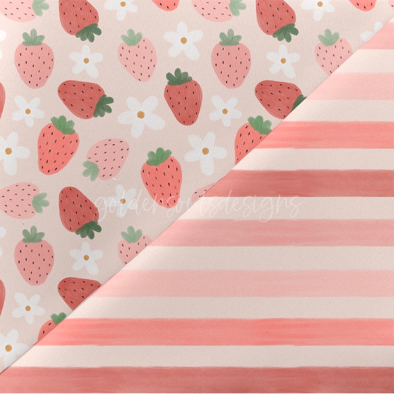 Strawberry Sweetie & Stripes Cute Summer Spring Seamless - Etsy