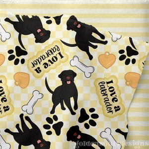 Black Lab & Stripes - Labrador, Cute Dogs, Seamless Digital Design, Two ...