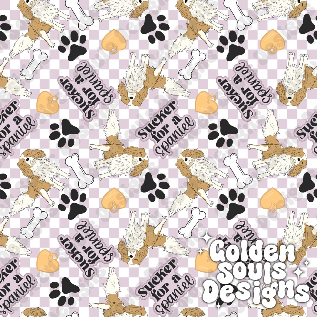 Spaniels & Stripes - Puppy, Cute Dogs, Seamless Digital Design, Two ...
