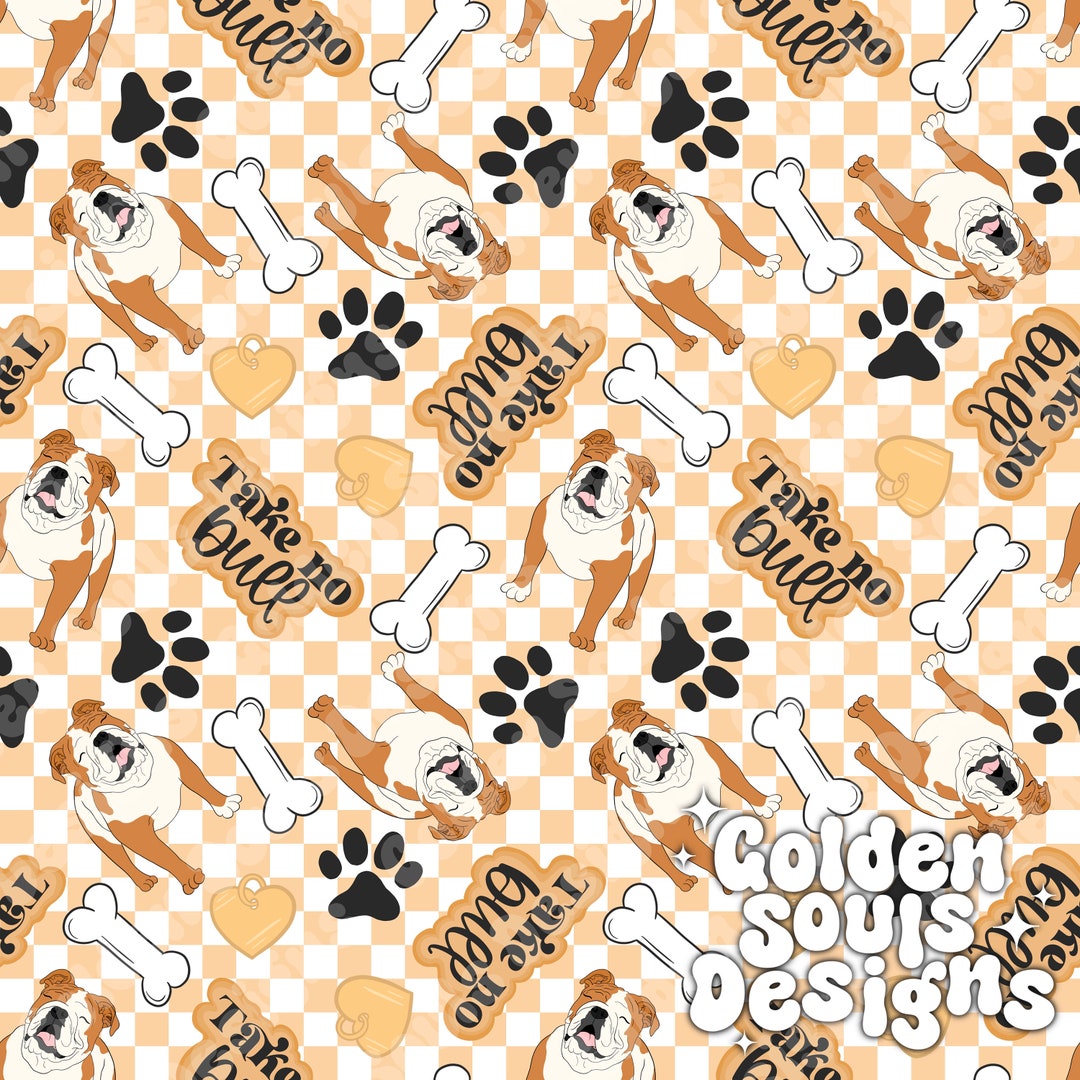 Bulldog & Stripes - Puppy, Cute Dogs, Seamless Digital Design, Two ...