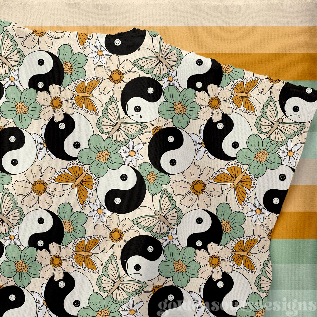 Spring Yin & Yang + Stripes - Seamless Digital Design, Two Files Main ...