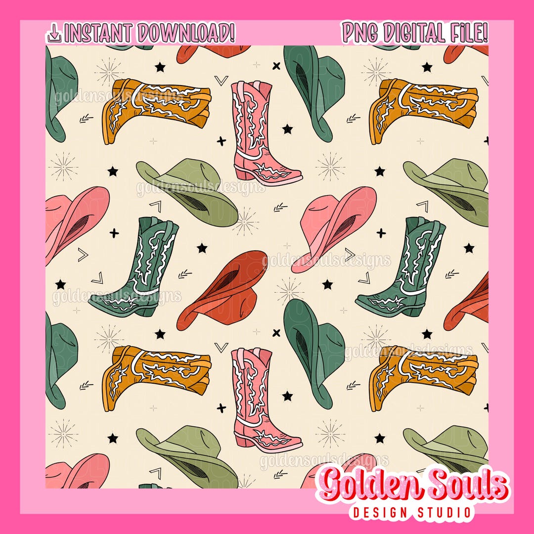 Boho Western + Chex - Cute, Rainbow, Seamless, Digital Design, Pattern ...