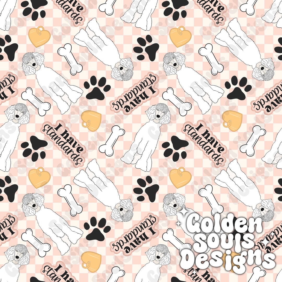 Poodles & Stripes - Puppy, Cute Dogs, Seamless Digital Design, Two ...