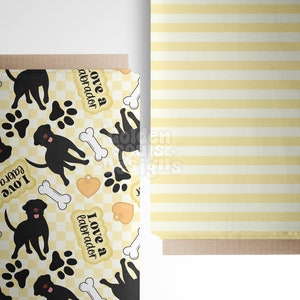 Black Lab & Stripes - Labrador, Cute Dogs, Seamless Digital Design, Two ...