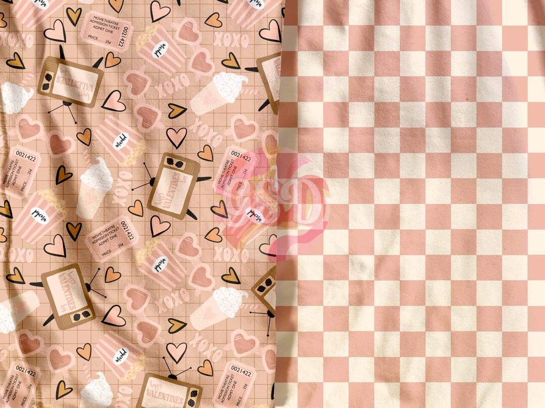 Vintage Valentine + Chex - Seamless, Digital Files, Design, Fabric ...