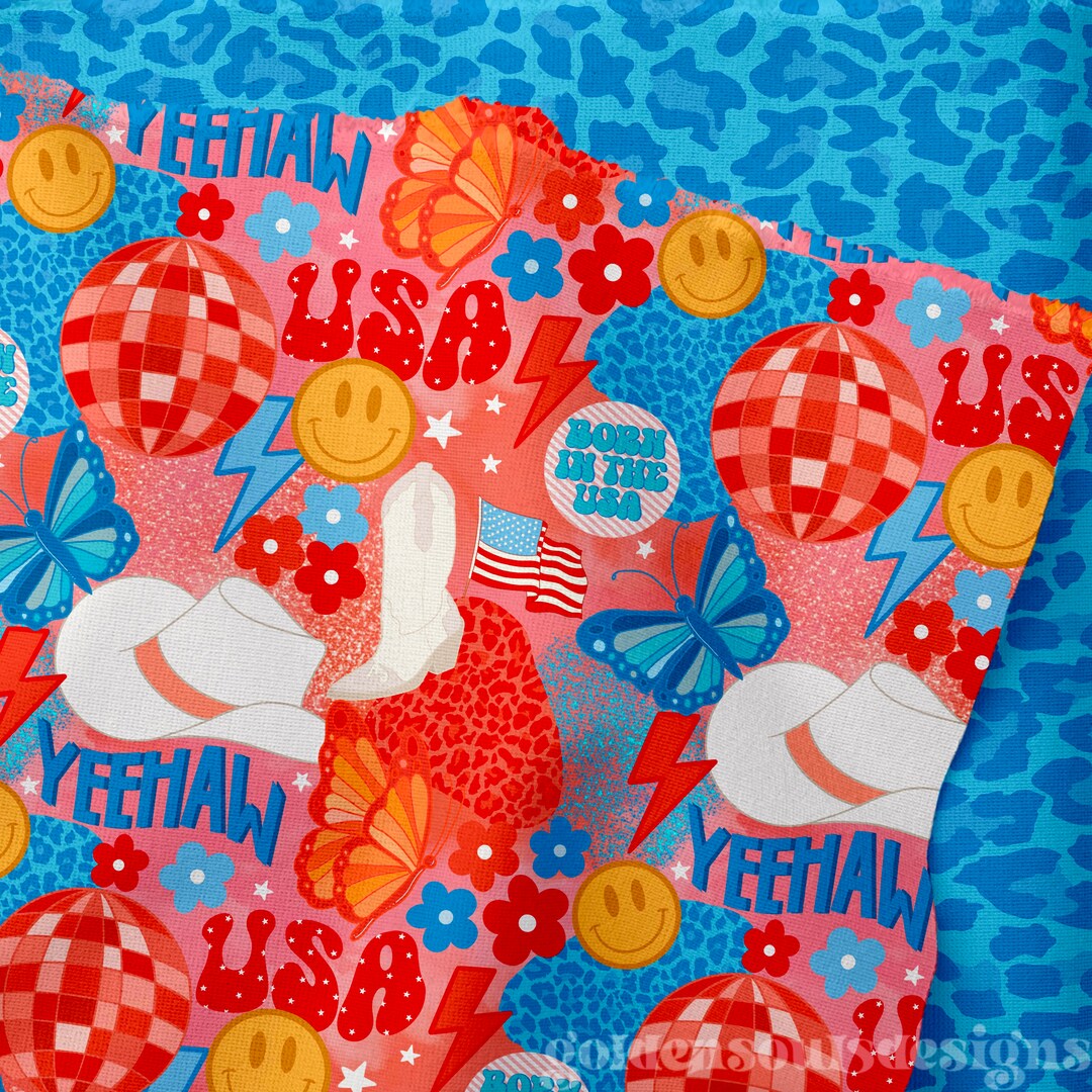 Funky Trendy USA Fourth of July - Cute Summer Seamless Digital Design ...