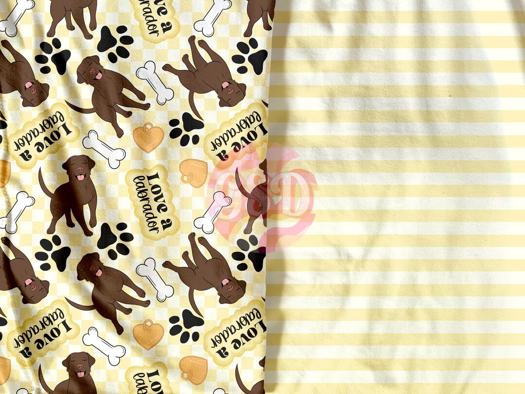 Chocolate Lab & Stripes - Labrador, Cute Dogs, Seamless Digital Design ...
