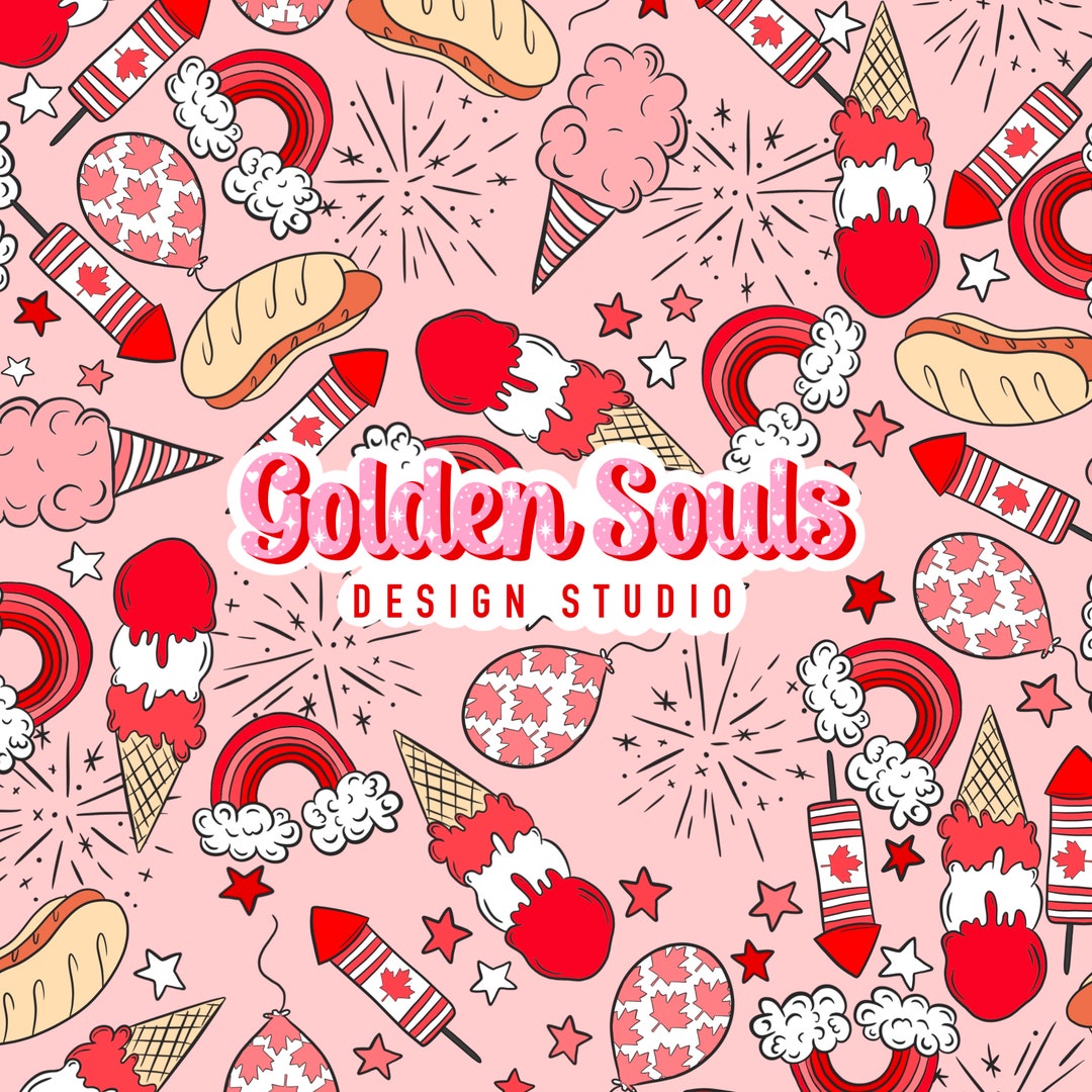 July + Stripes - July, Summer, Seamless, Digital Design, Fabric Pattern ...