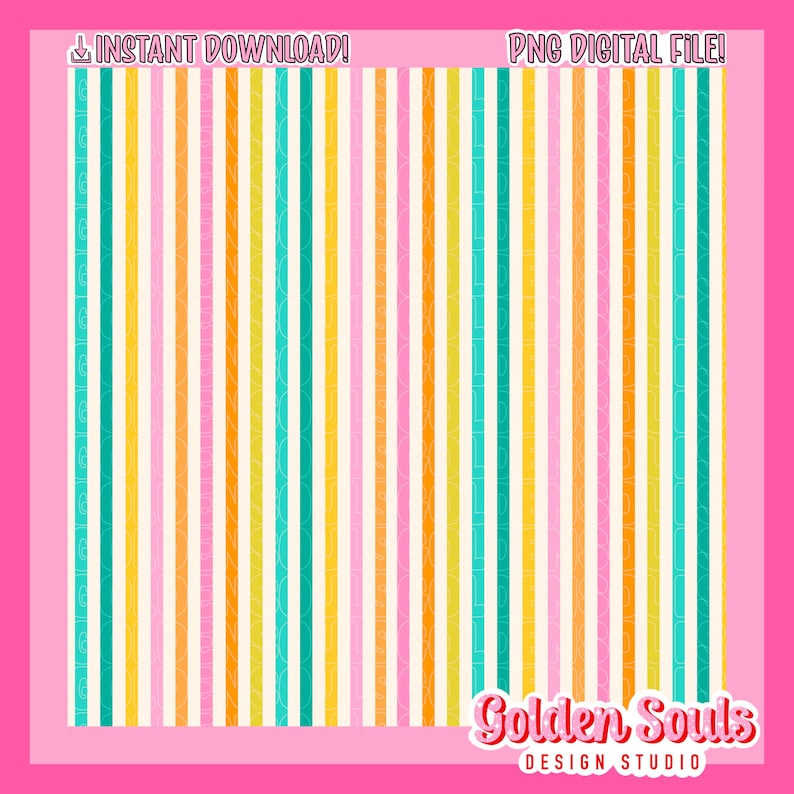 Baseball Babe + Stripes - Seamless, Digital Design, File Set, Main and ...